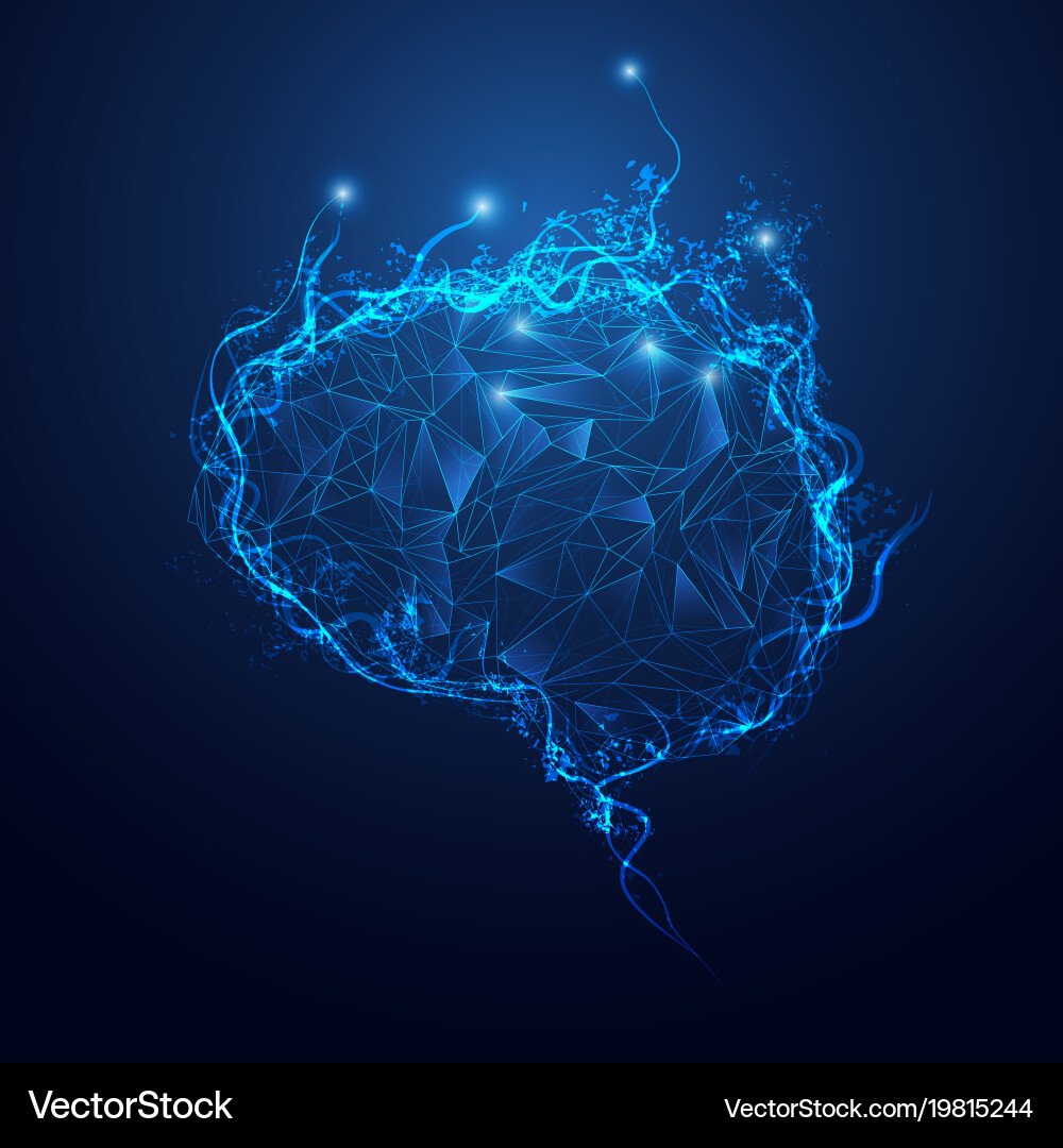 Polygon brain Royalty Free Vector Image - VectorStock
