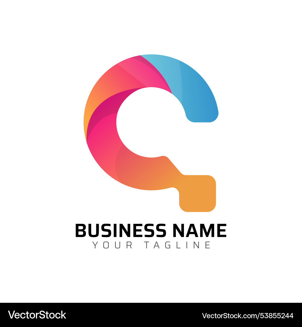 Q abstract modern minimalist premium typography 3d