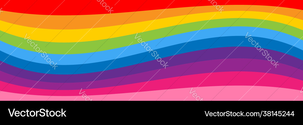 Rainbow waving flag pride banner lgbt wave Vector Image