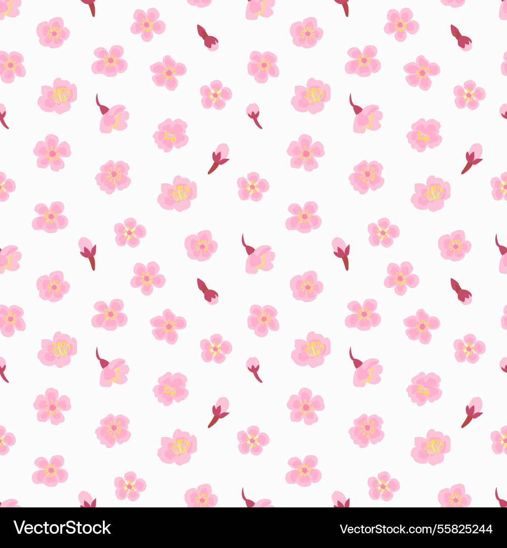 Seamless pattern with cute spring flowers Vector Image