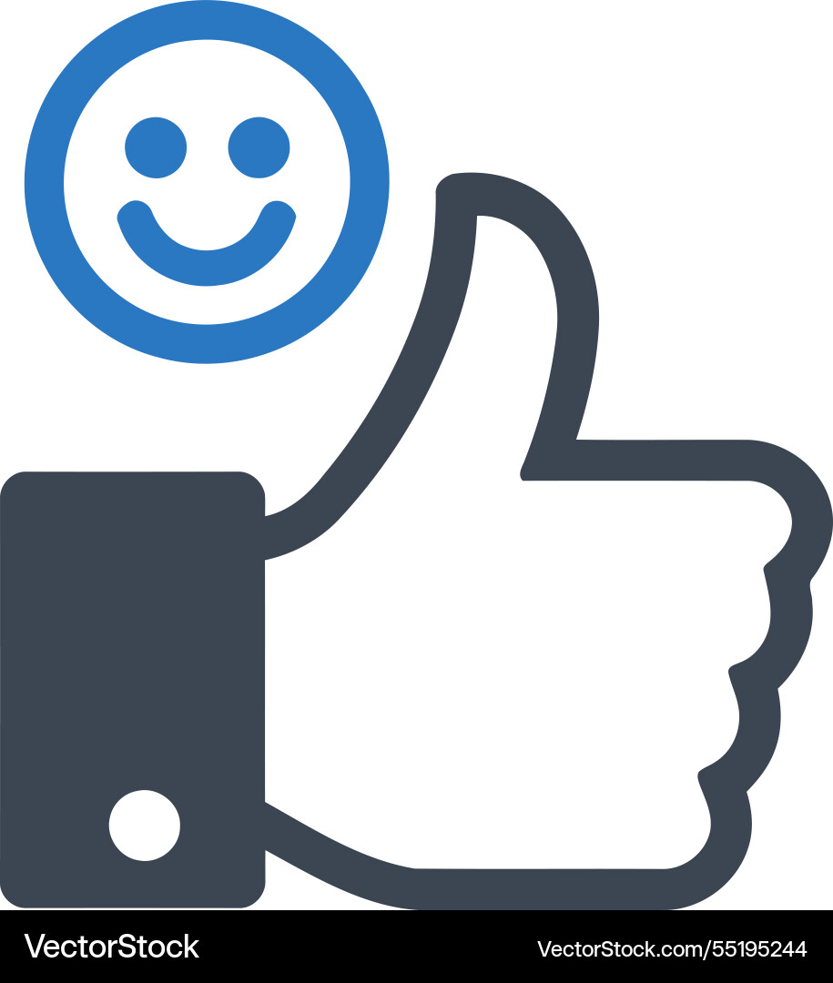 Smiley and like icon Royalty Free Vector Image