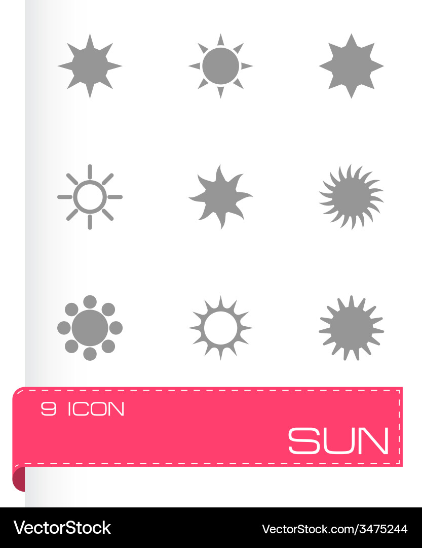 Sun icon set Royalty Free Vector Image - VectorStock
