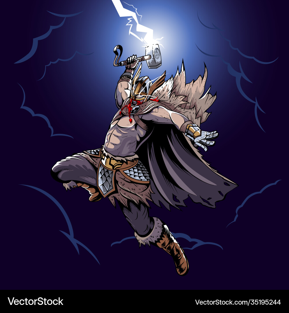 Thor god thunder Royalty Free Vector Image - VectorStock