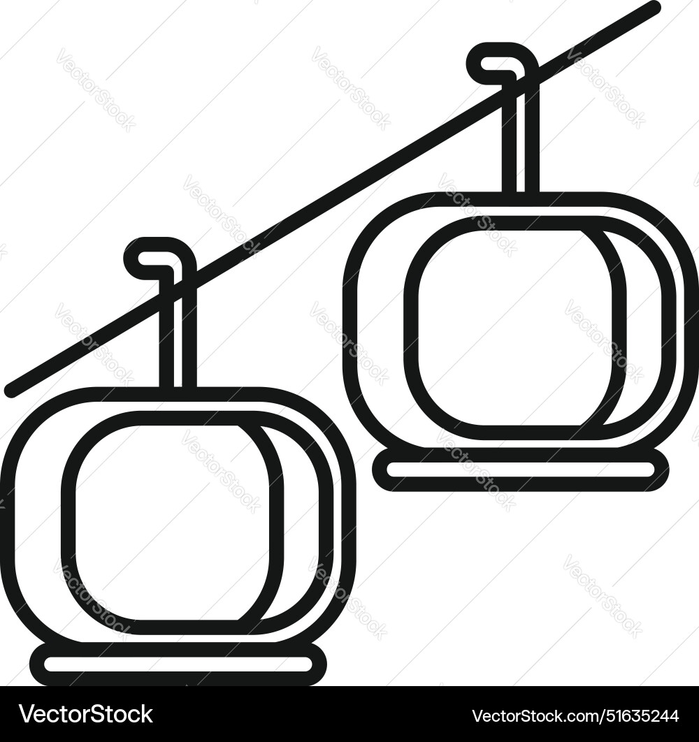 Two empty cable cars hanging from cableway Vector Image