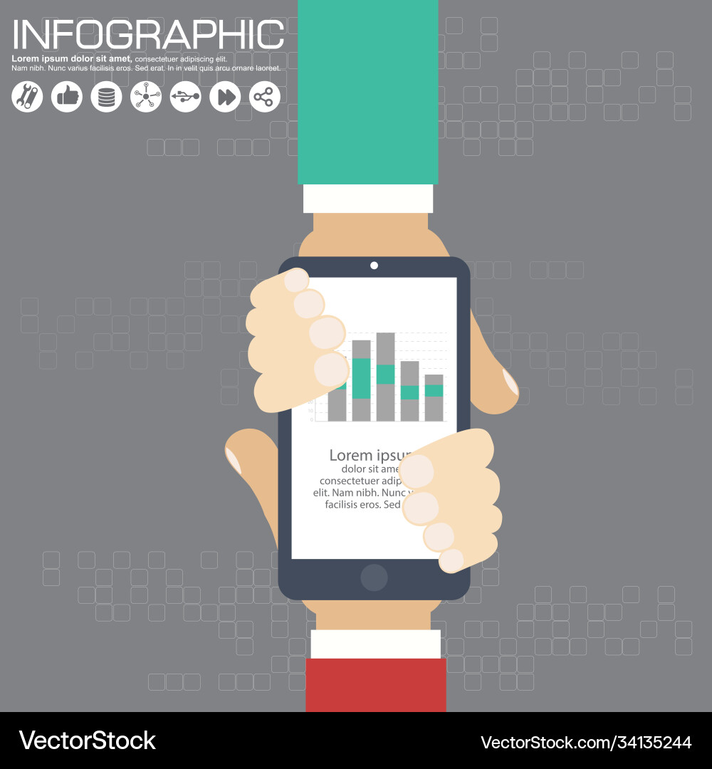 Two hands touching screen a tablet Royalty Free Vector Image