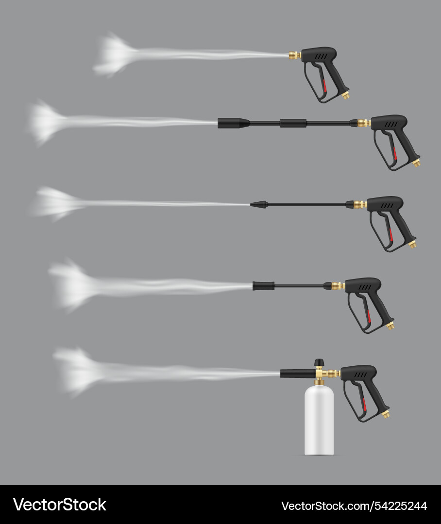Various types of nozzles and sprayers for pressure