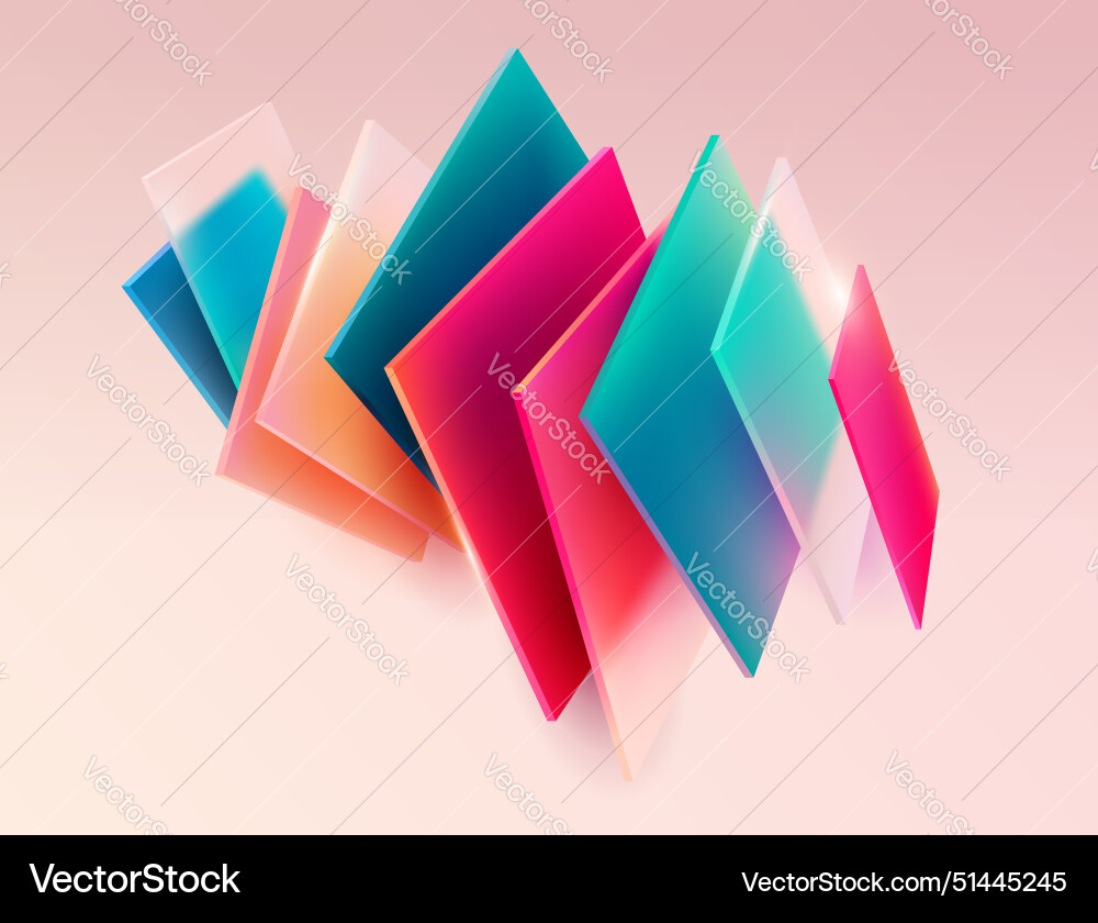 3d colorful squares and rectangles on white Vector Image