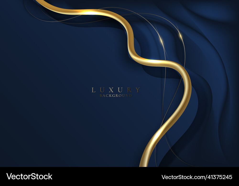 Abstract elegant 3d golden wave curved line Vector Image