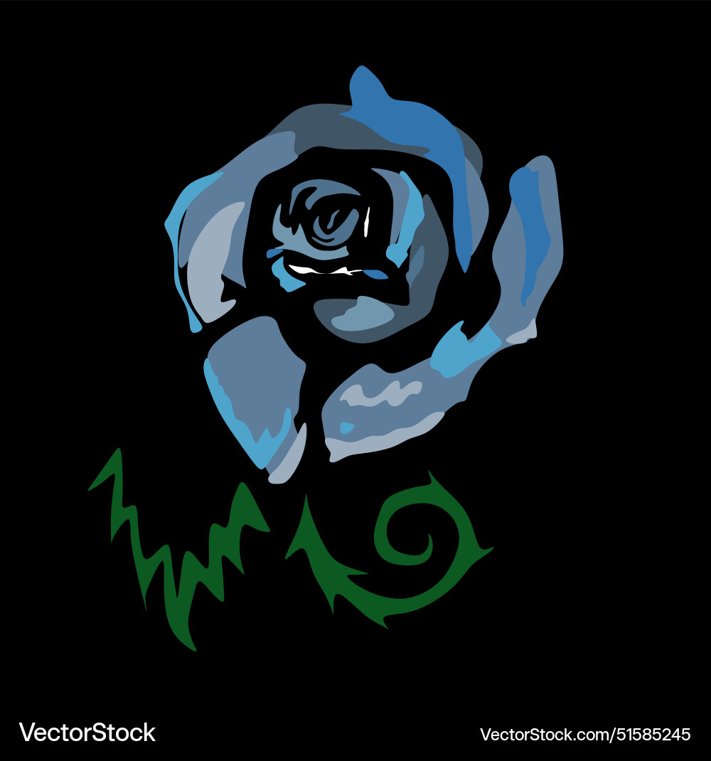 Blue rose Royalty Free Vector Image - VectorStock