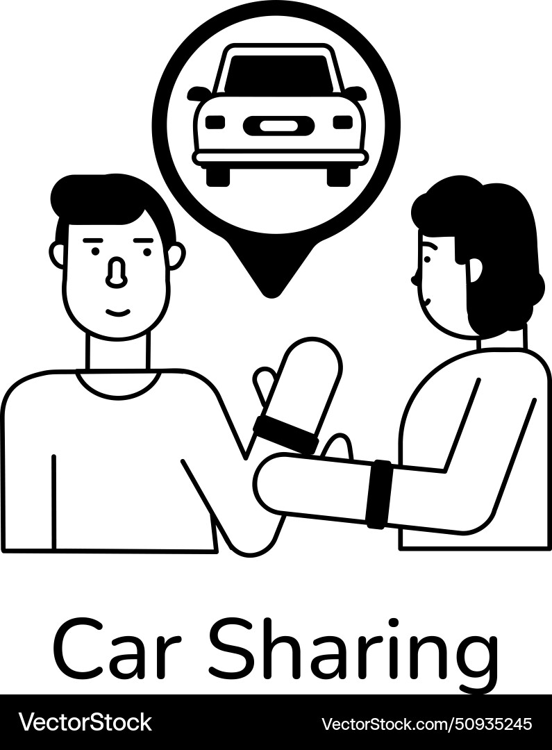 Car sharing Royalty Free Vector Image - VectorStock