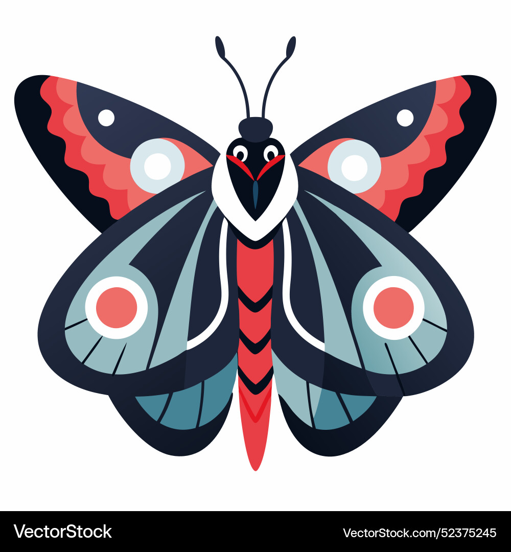 Cecropia moth stands kawaii Royalty Free Vector Image