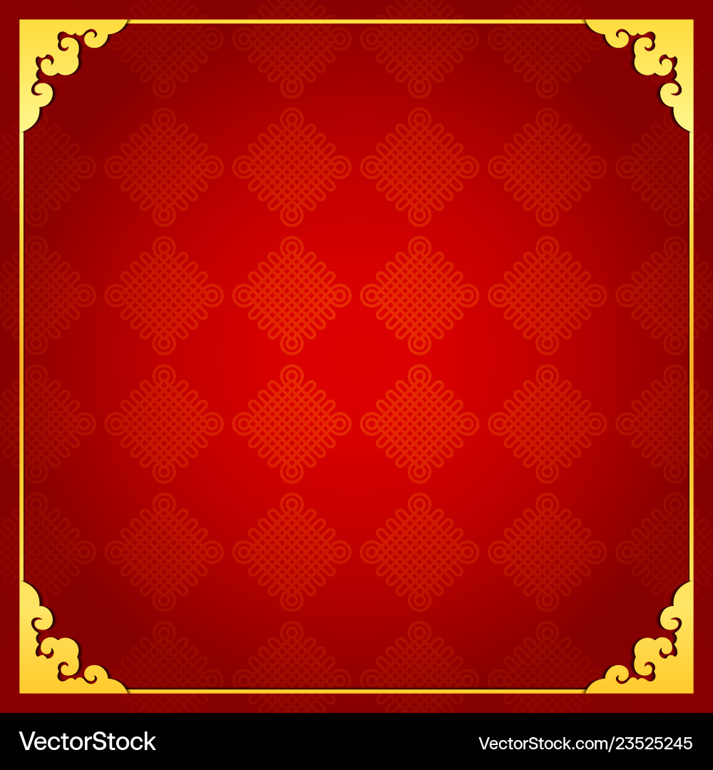 Chinese traditional background with golden frame Vector Image