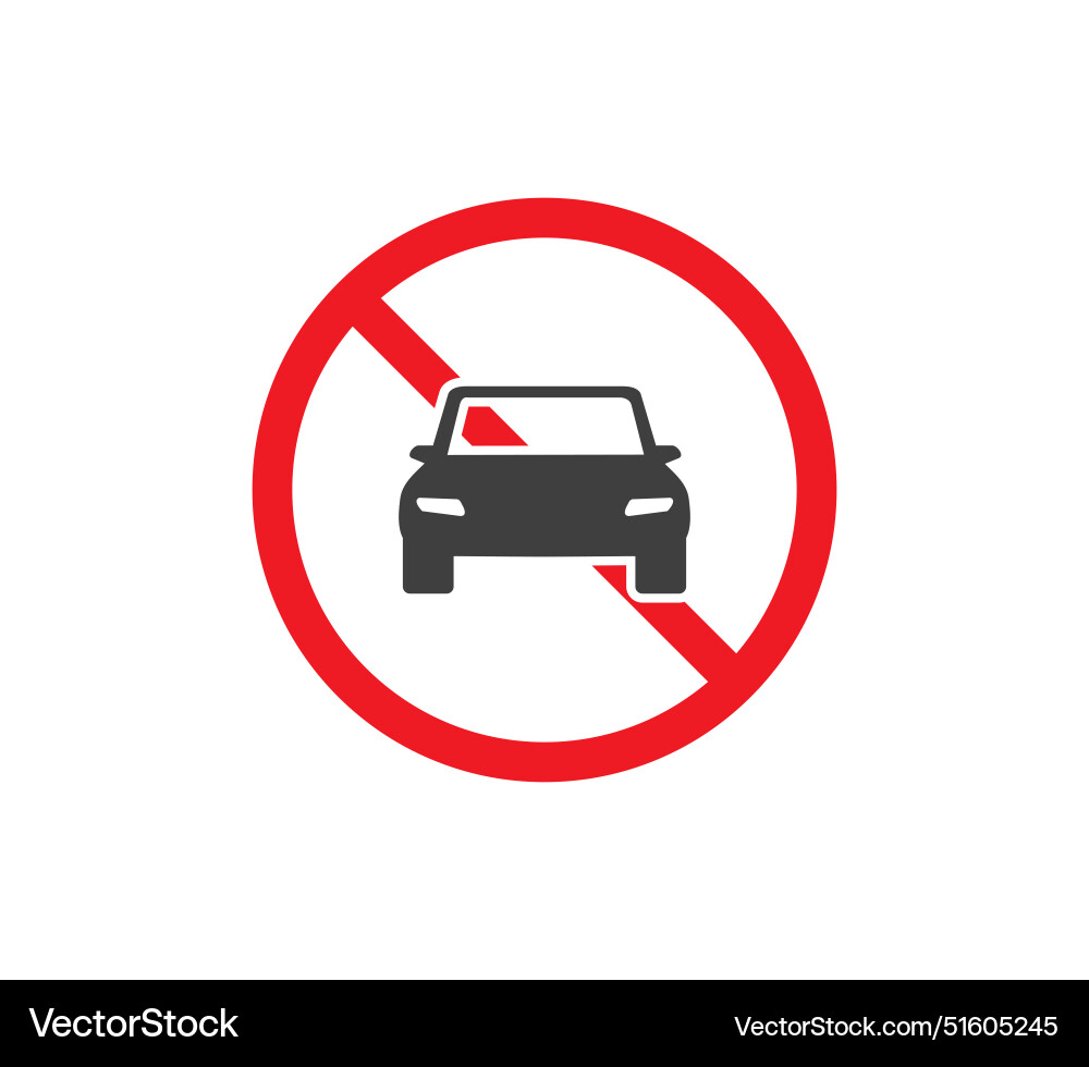 Circle prohibited sign for no car parking Vector Image