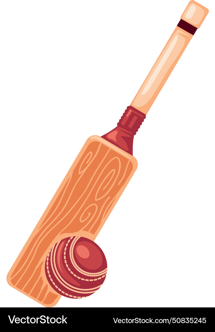 Cricket bat and ball Royalty Free Vector Image