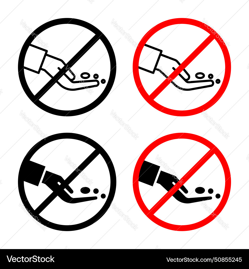 Do not feed the animals sign icon set feeding Vector Image