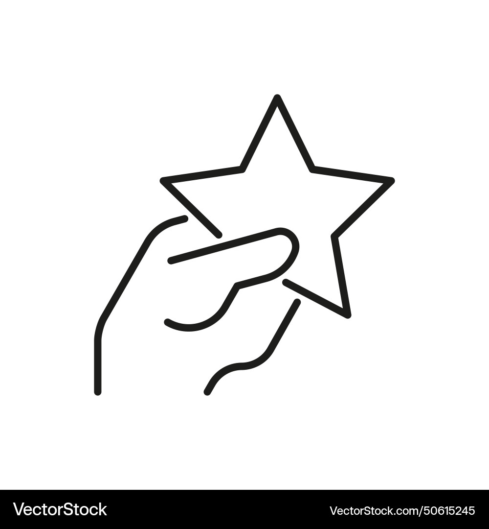 Hand holds star line icon Royalty Free Vector Image