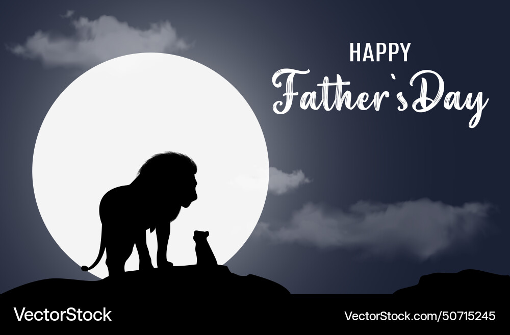 Happy father day night background with moon Vector Image