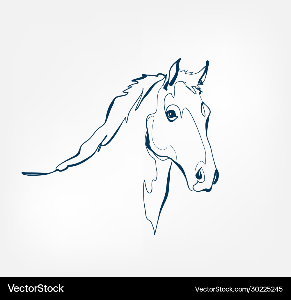 Horse animal wild one line design Royalty Free Vector Image