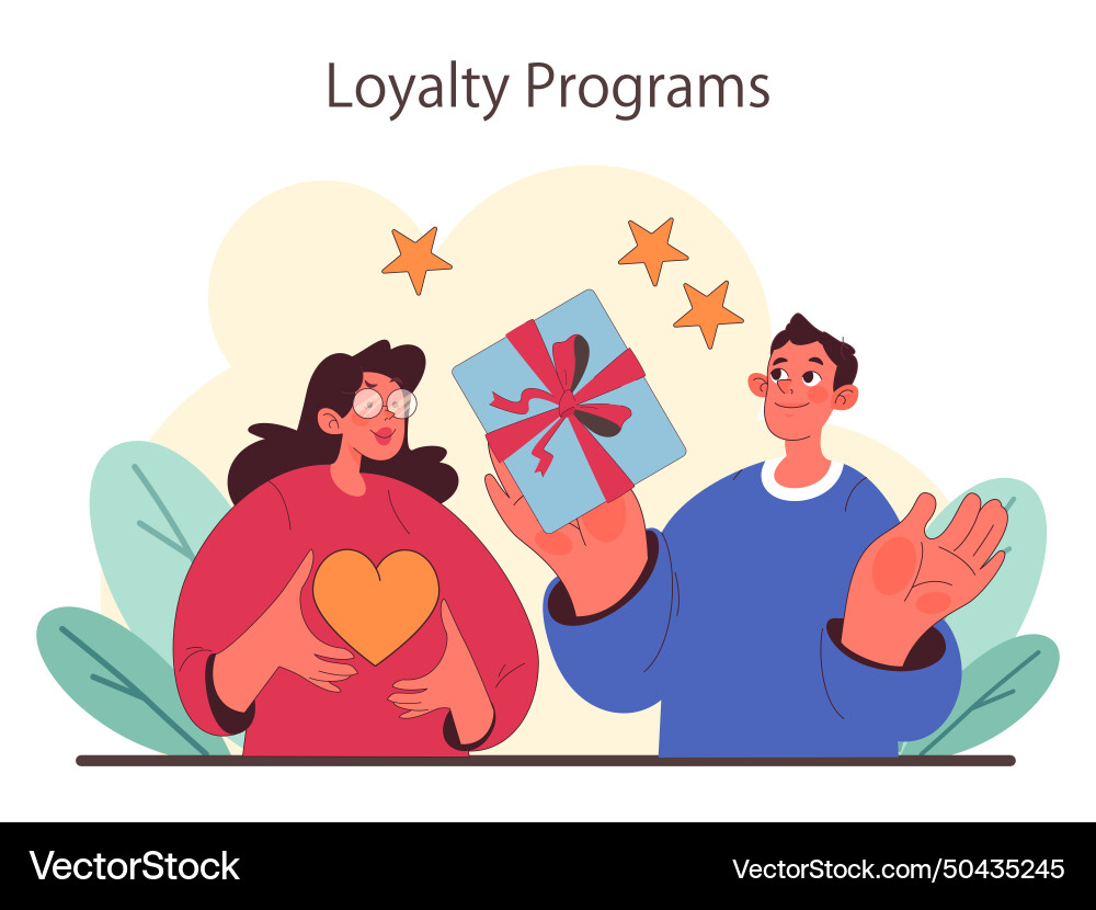Loyalty programs concept flat Royalty Free Vector Image