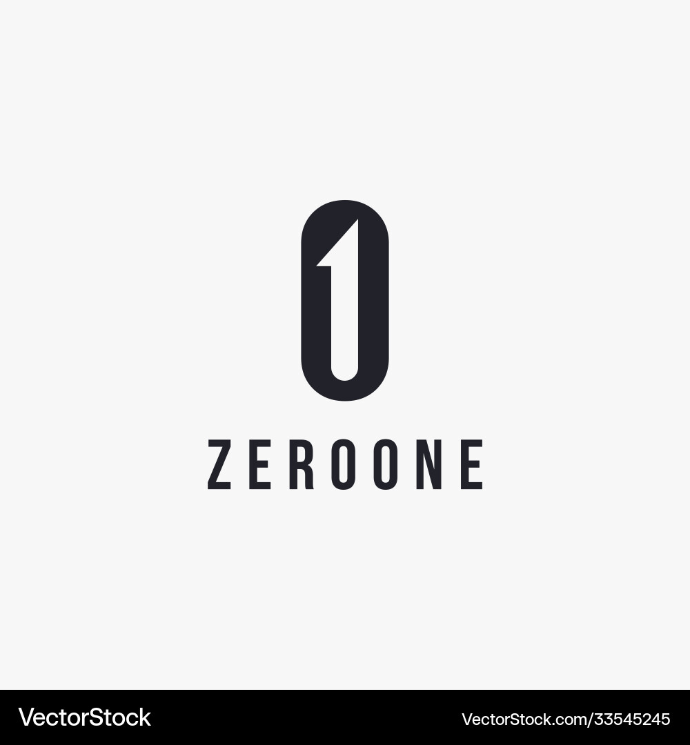 Monogram zero and one logo icon template Vector Image