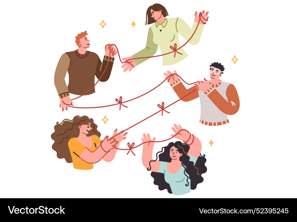 Networking for people holding rope who want Vector Image