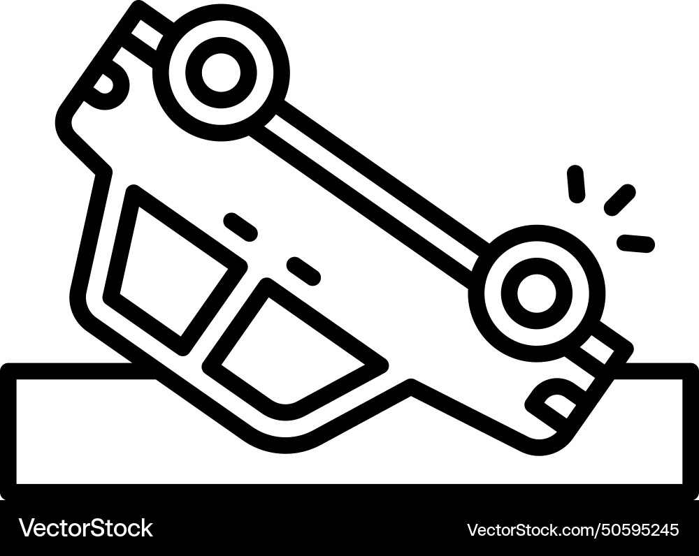 Overturned car icon accident and safety Royalty Free Vector