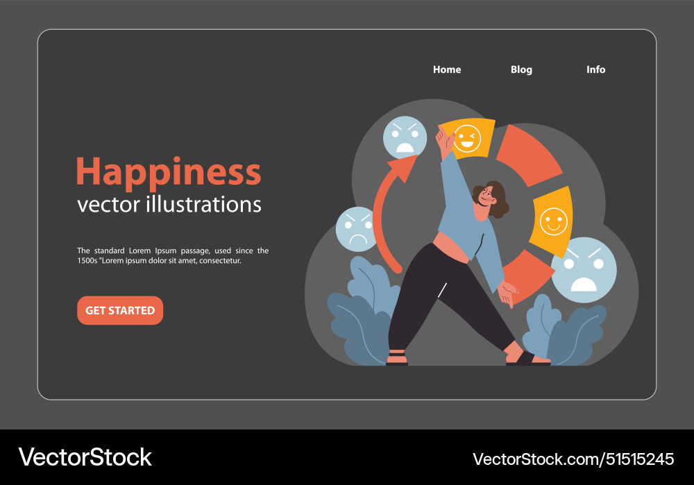 Woman navigating happiness charting her joy Vector Image