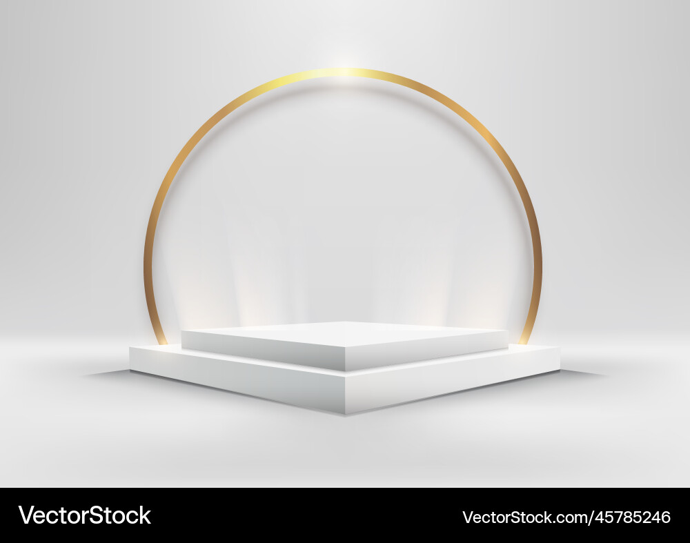 3d realistic empty white box podium or pedestal Vector Image