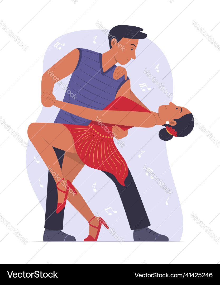 Couple salsa dancing Royalty Free Vector Image