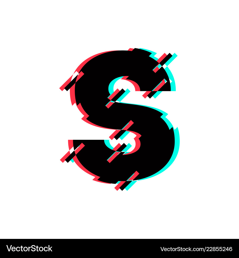 Logo Buchstaben glitch Verzerrung diagonal Vektorbild