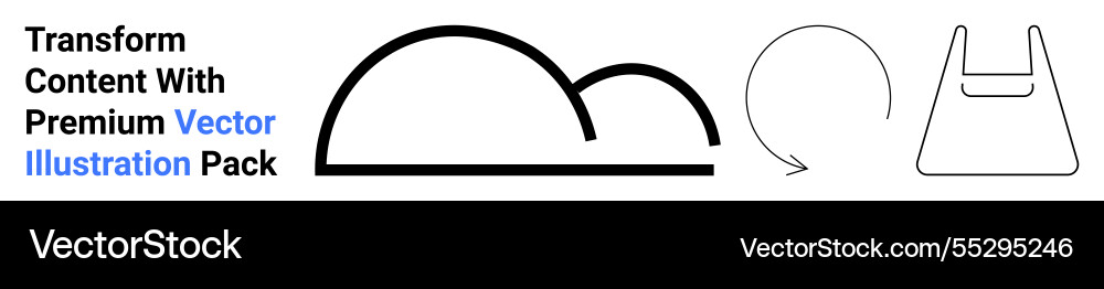 Modern cloud recycling arrow and bag outline Vector Image