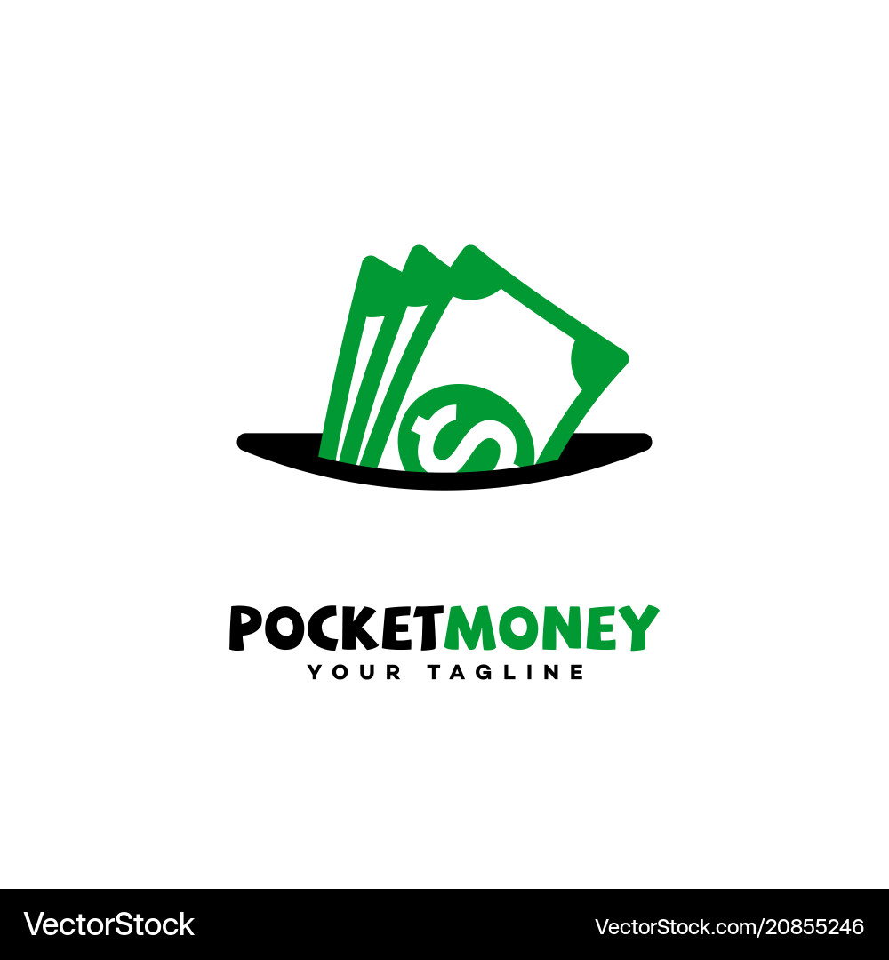 Pocket money logo Royalty Free Vector Image - VectorStock