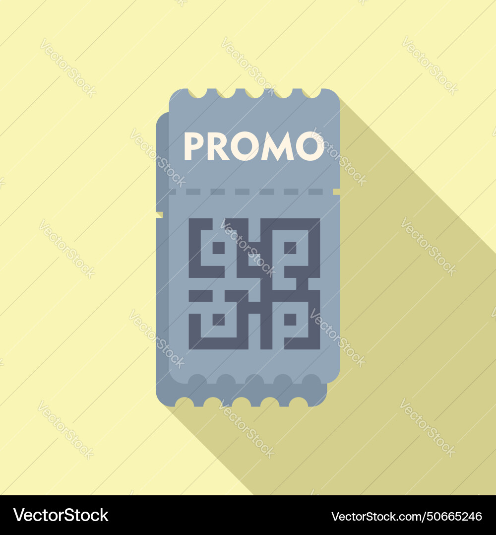 Promo qr code icon flat package rebate Royalty Free Vector