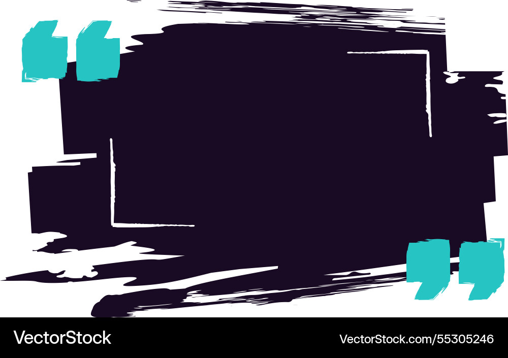 Quote box with light blue quotation marks over Vector Image