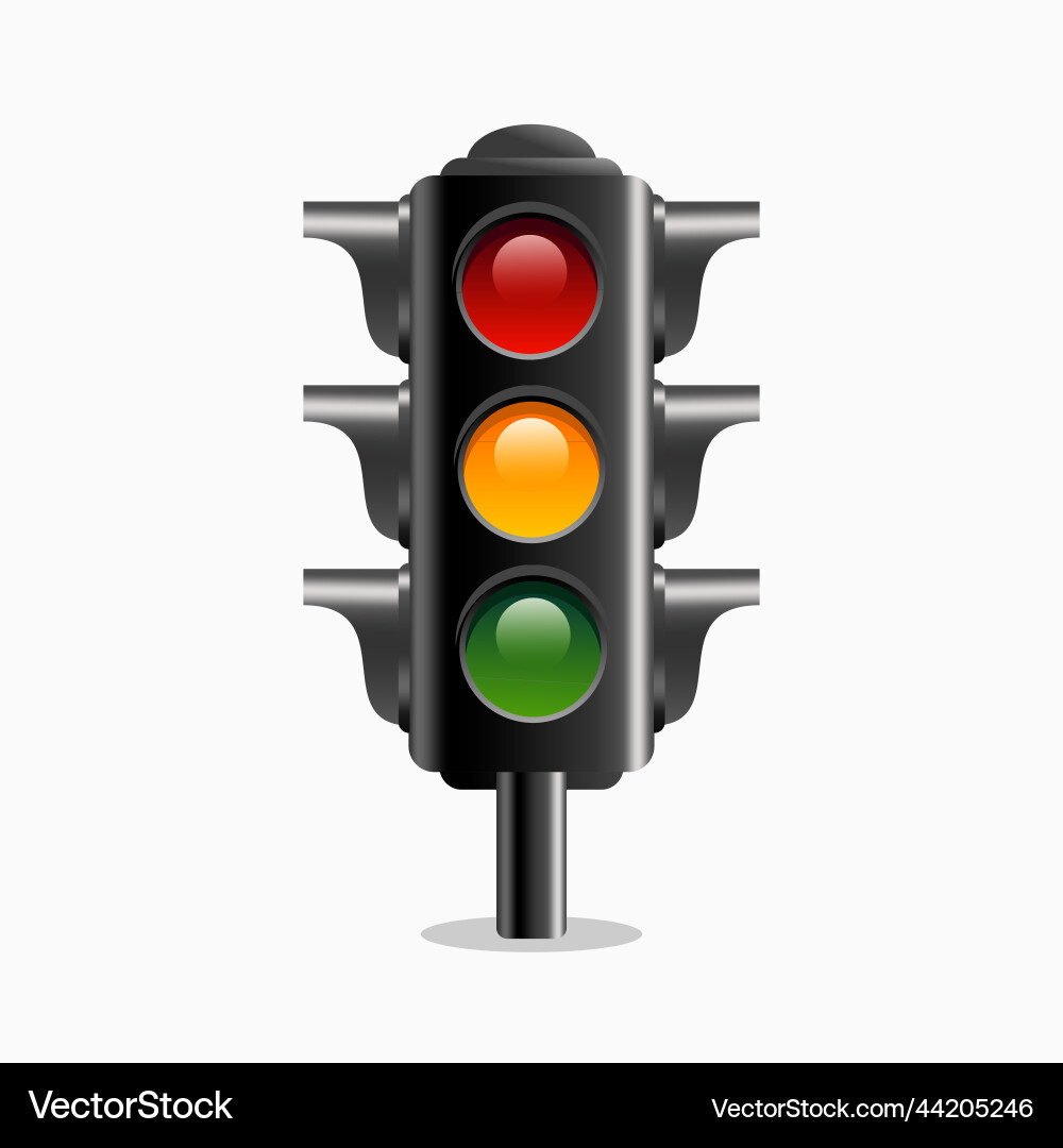 Realistic 3D Traffic Light Icon Royalty Free Vector Image