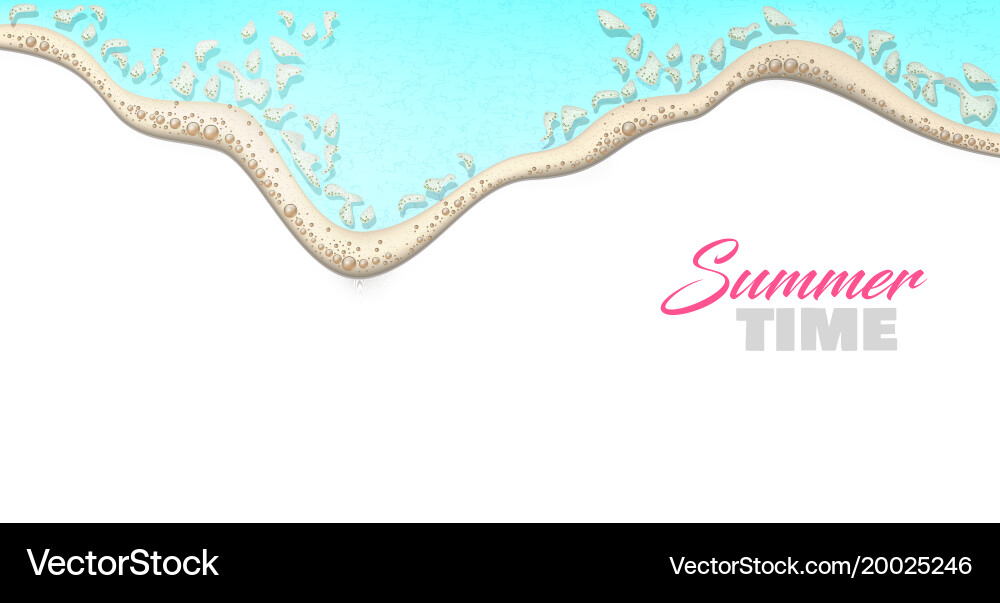 Realistic wave on shore isolated Royalty Free Vector Image