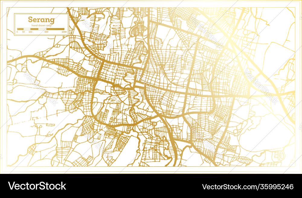 Serang indonesia city map in retro style Vector Image