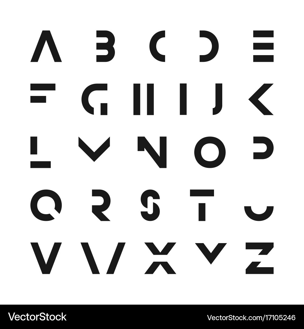 Simple modern font minimalistic english alphabet Vector Image