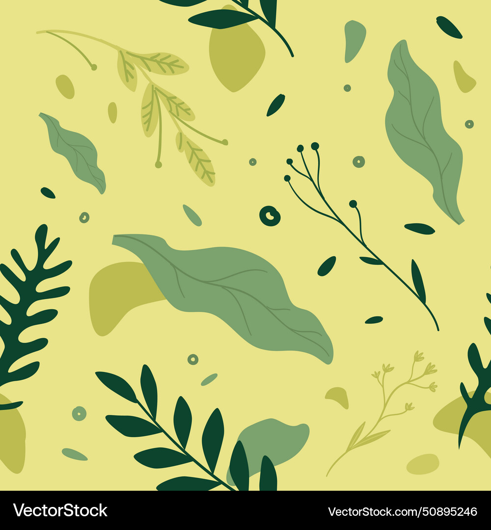 Spring and summer foliage botany pattern Vector Image