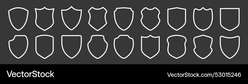 White shields set collection of shield signs Vector Image