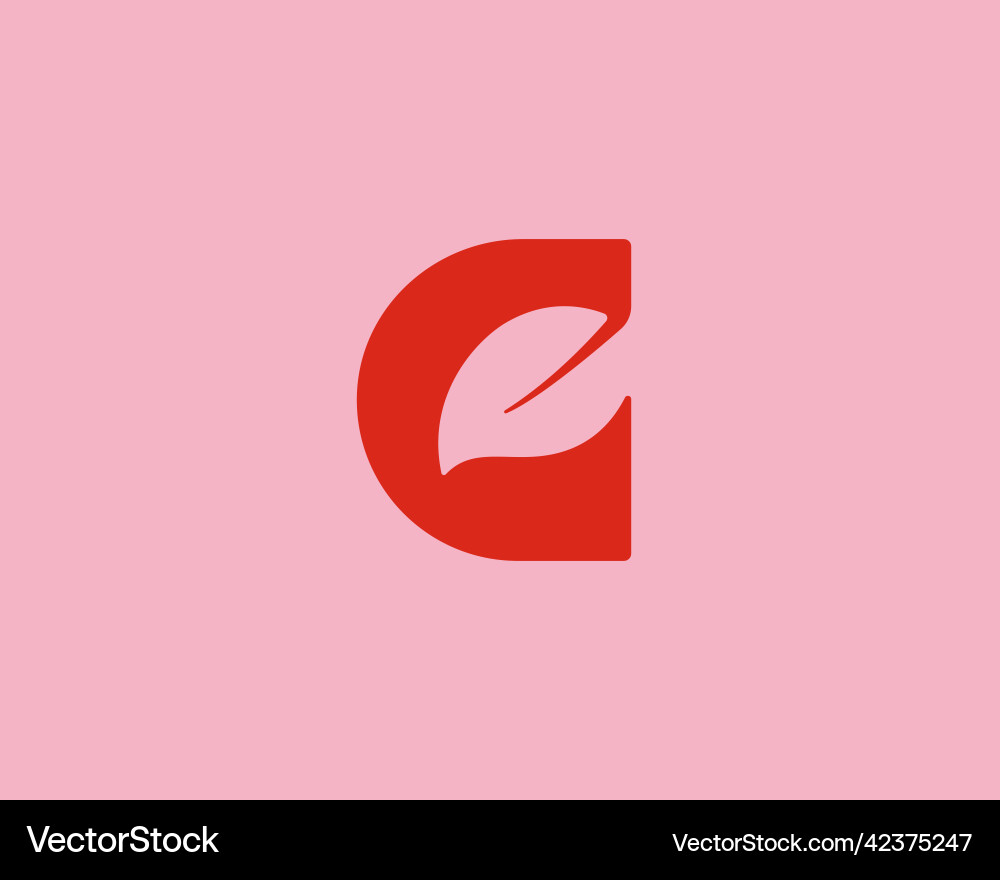 Abstract letter c with leaf inside icon logo Vector Image