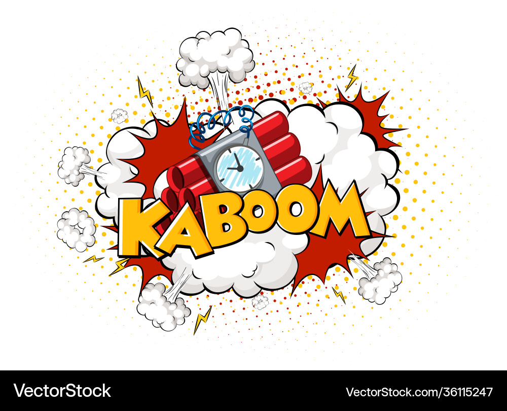 Comic Sprachblase mit Kaboom Text Lizenzfreies Vektorbild