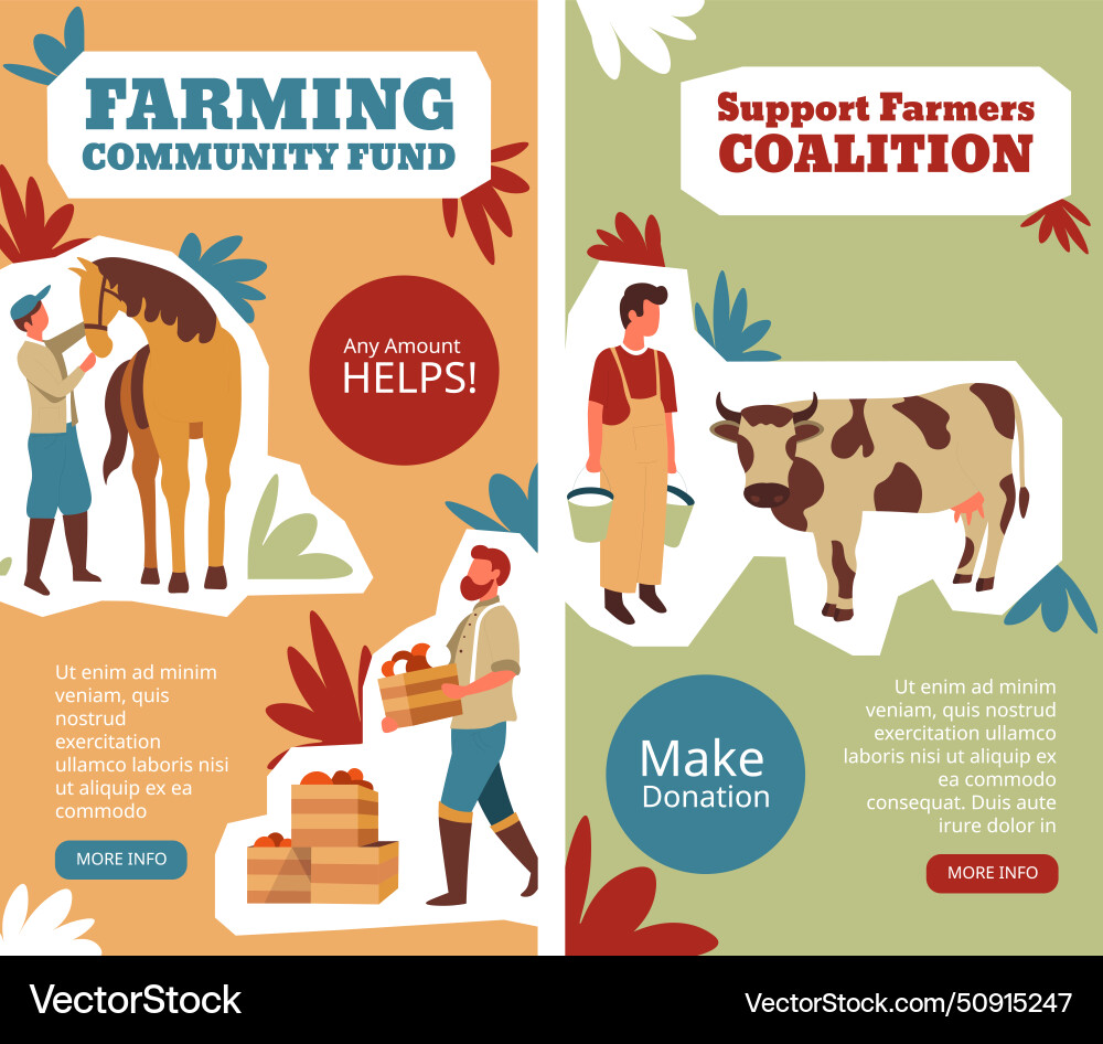 Farming community fund support farmers Royalty Free Vector