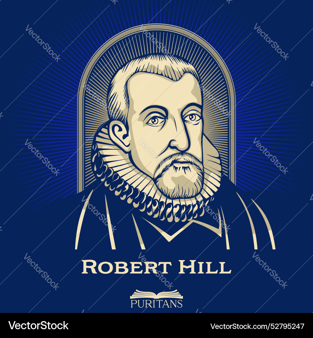 Great puritans robert hill Royalty Free Vector Image