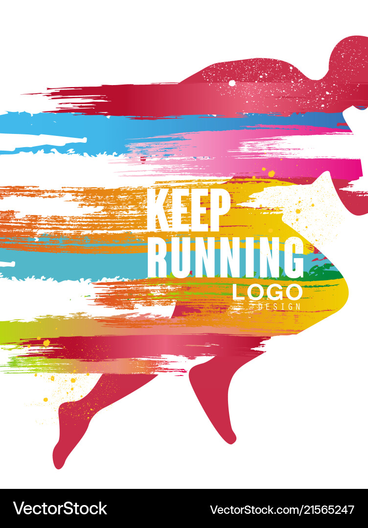 Keep running logo gesign colorful poster template Vector Image