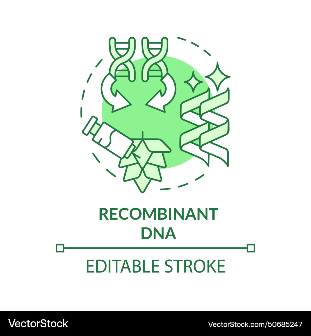 Recombinant dna green concept icon Royalty Free Vector Image