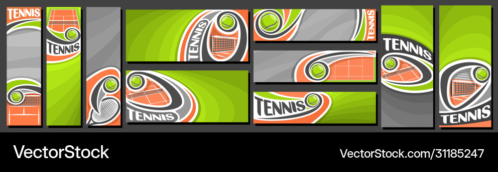 Tennis Banners Set Royalty Free Vector Image - VectorStock