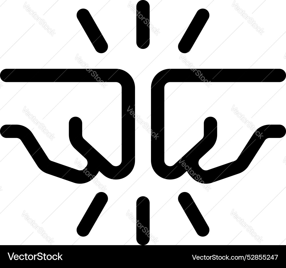 Two hands clapping making loud applause sound icon