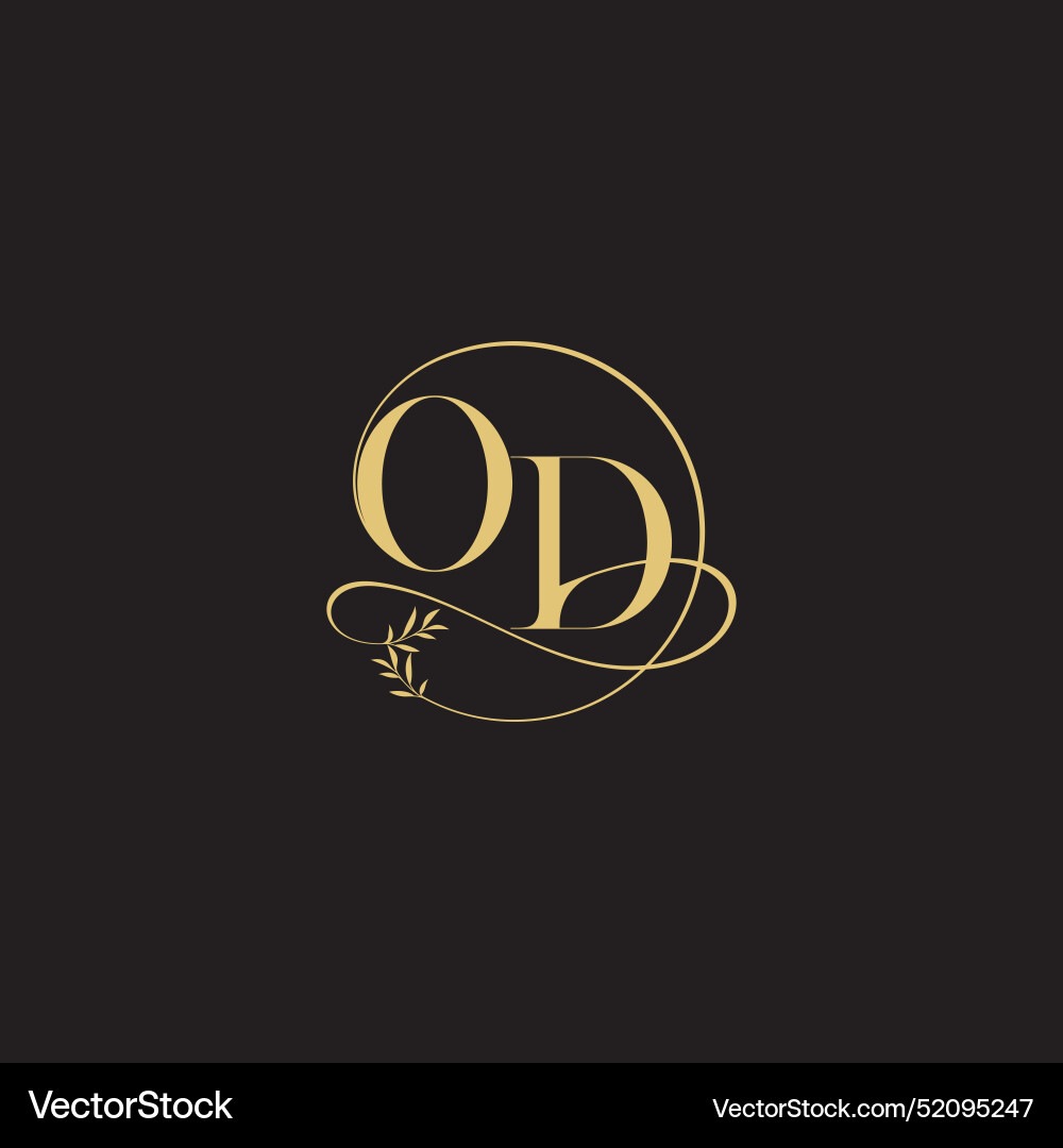 Wedding monogram design circle and organic style Vector Image
