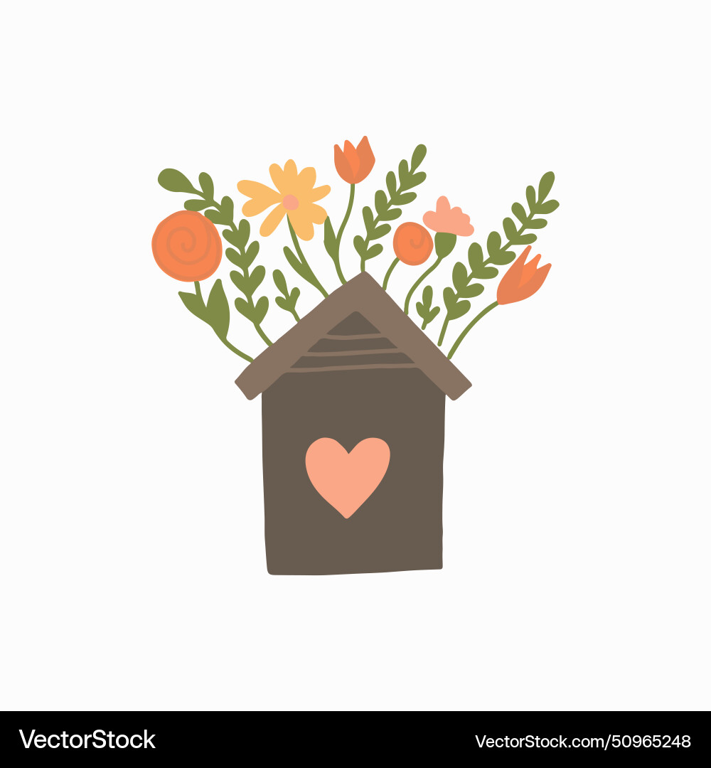 A charming floral arrangement springing from Vector Image